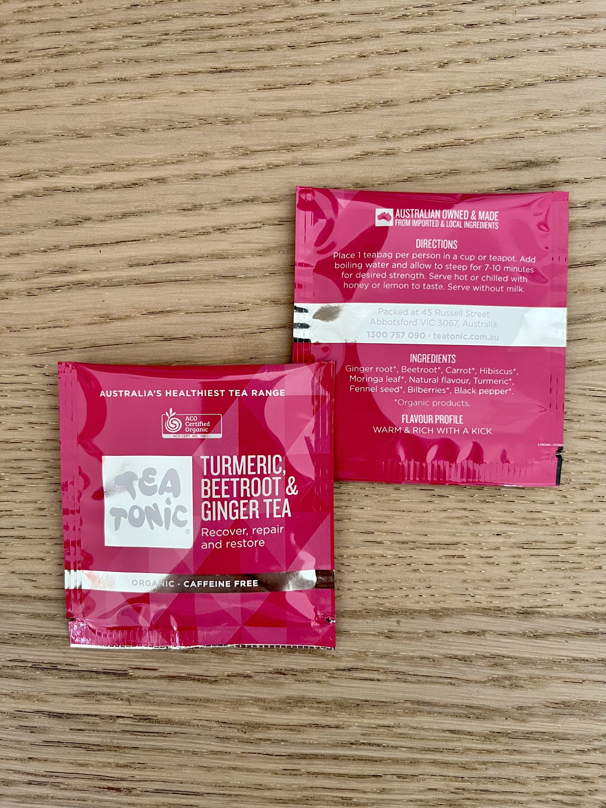 Tea Tonic Turmeric, Beetroot & Ginger Tea - 20 Bags | Life in Rhythm ...